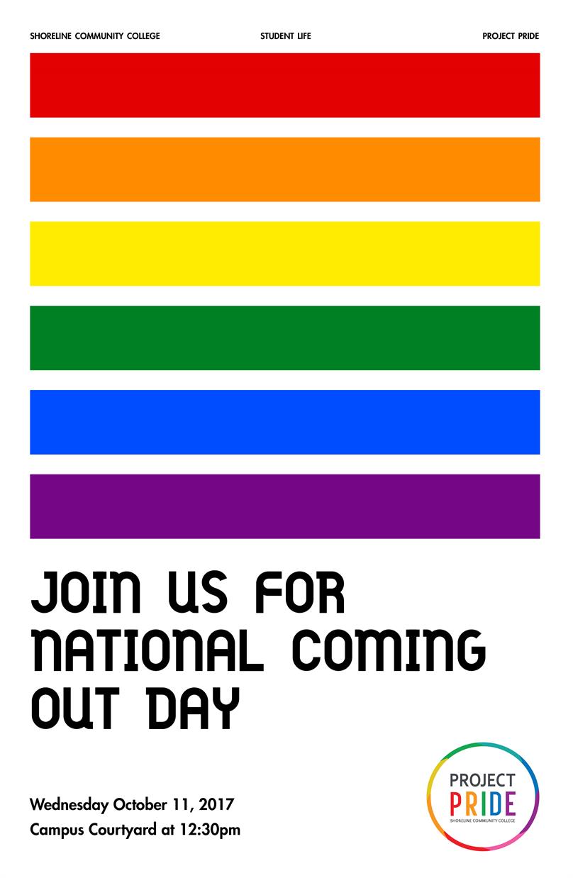 National Coming Out Day celebration Wed., Oct. 11 – Day at a Glance