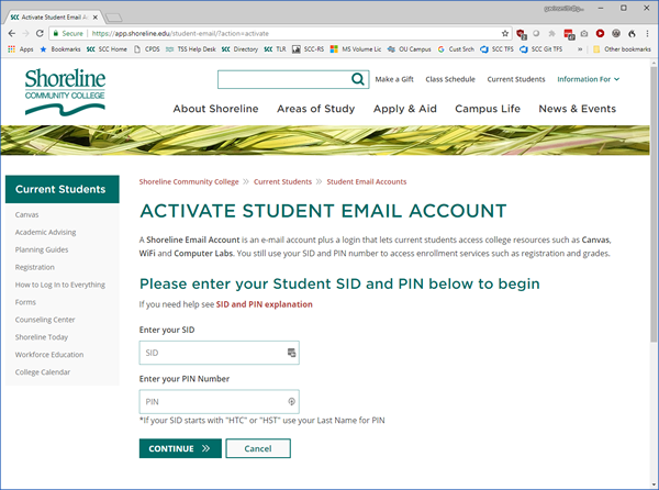 Student email sign-up redesigned – Day at a Glance