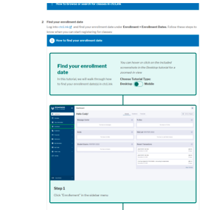 Upcoming website updates in preparation for ctcLink – Day at a Glance