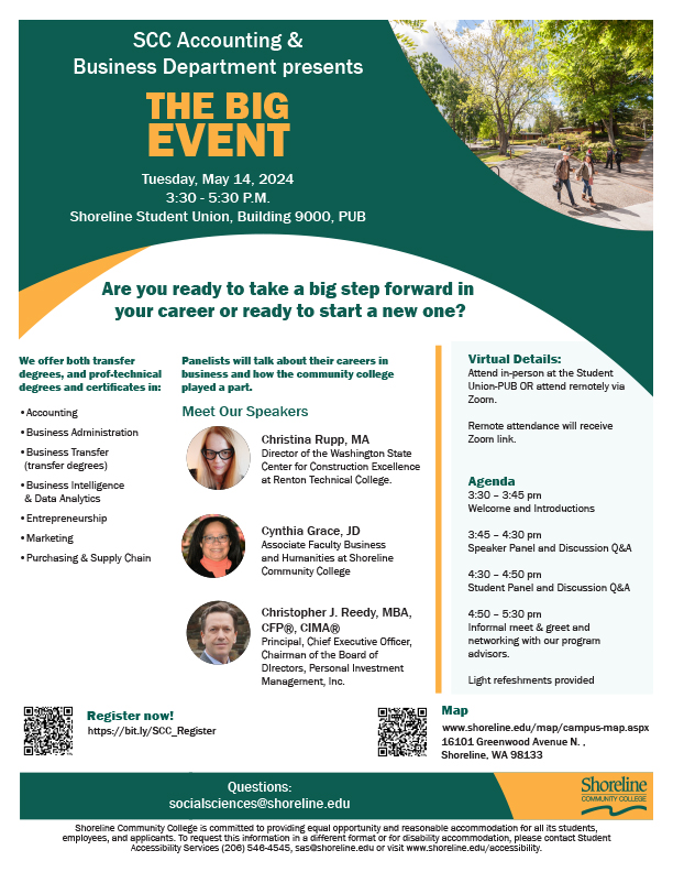 SCC Business & Accounting Department Presents The Big Event 5/14/24 ...
