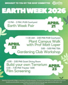 Earth Week Events – Day at a Glance